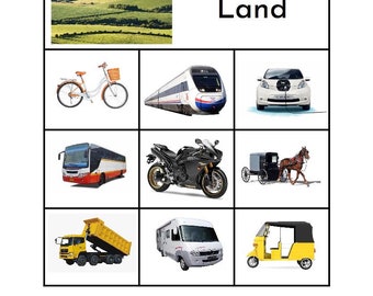 Air, Land, and Water Sorting Cards & Control Chart Preschool Printable ...