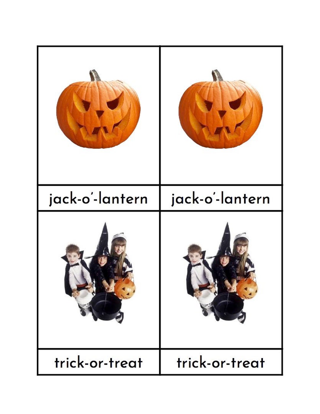 Halloween Montessori Three Part Cards - Etsy