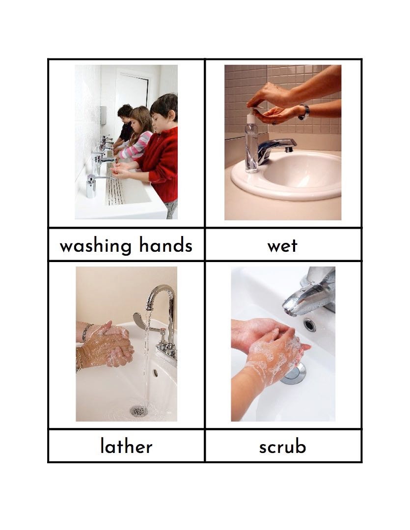 Proper Hand Washing Montessori Three/four Part Cards - Etsy