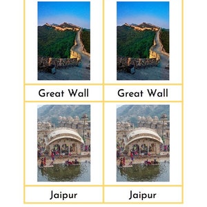 Beautiful Places on Earth asia Montessori Three Part Cards - Etsy