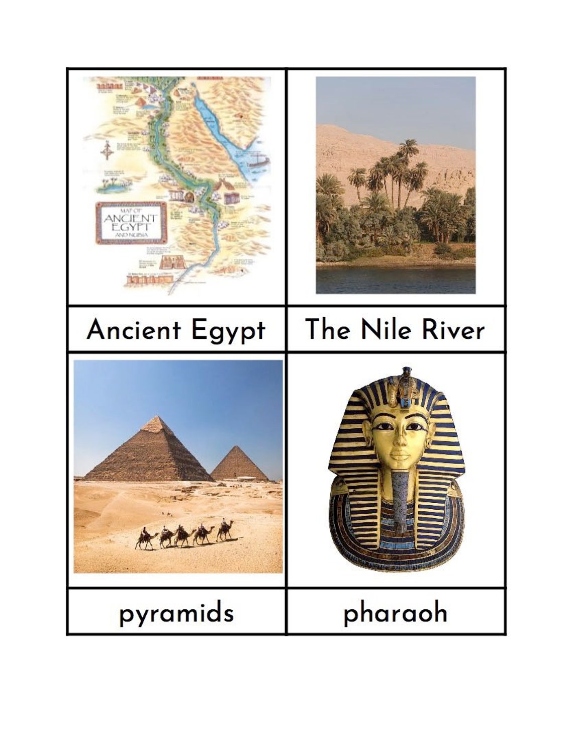 Montessori Ancient Egypt Three/four Part Cards - Etsy