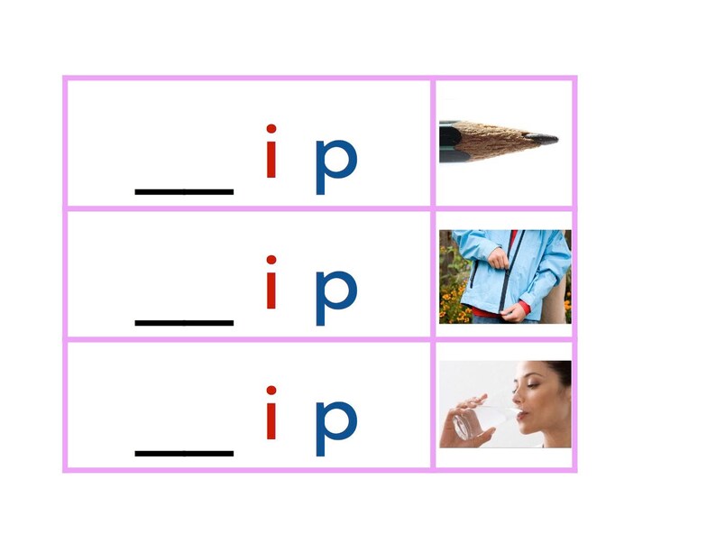 Montessori Word Building Pink Initial Sounds Match Words - Etsy Hong Kong