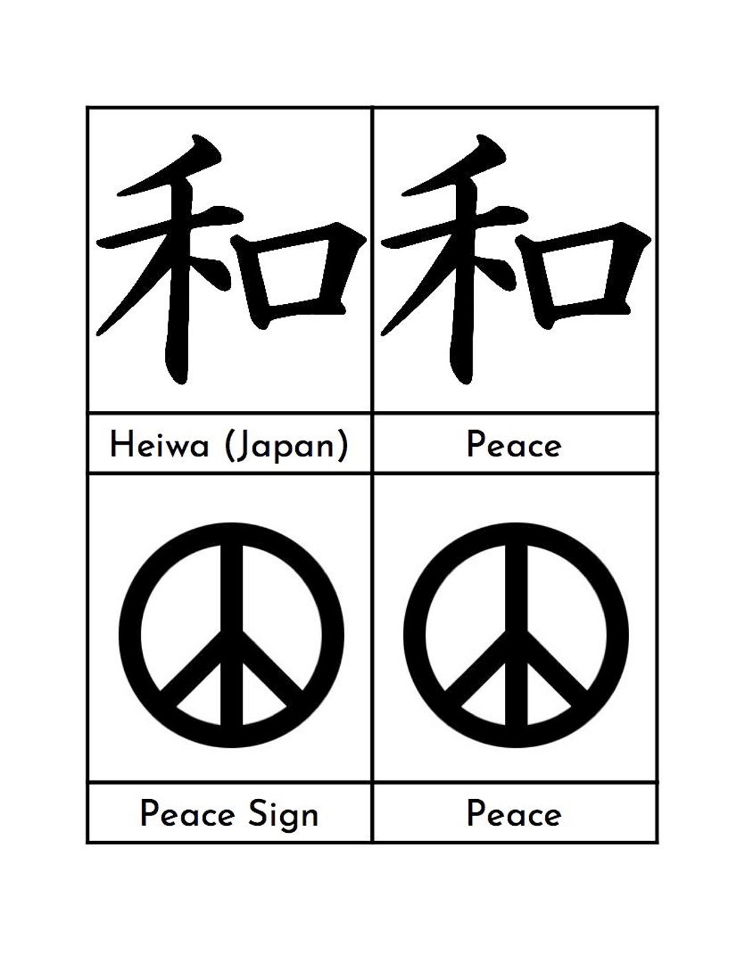 Multicultural Symbols of Peace - Montessori Three Part Cards - Etsy