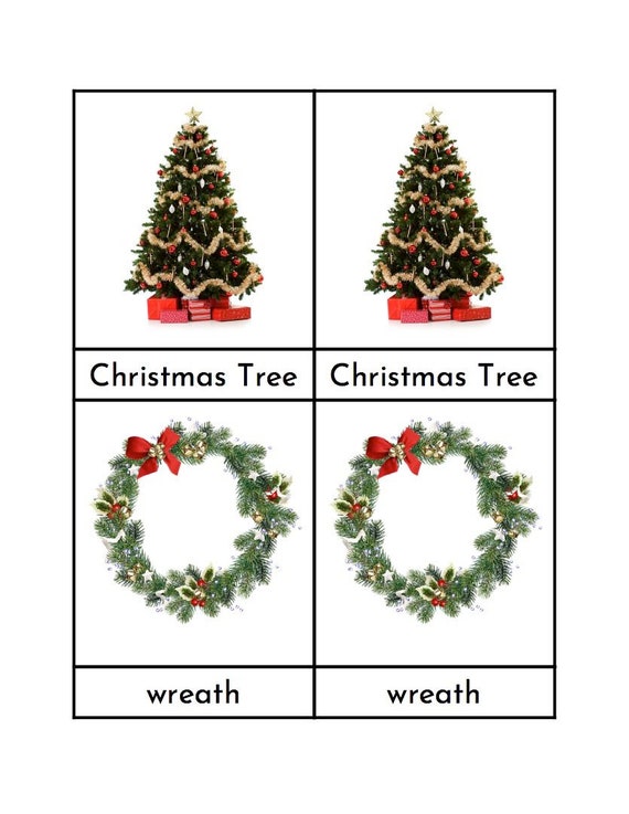 Christmas Montessori Three Part Cards | Etsy