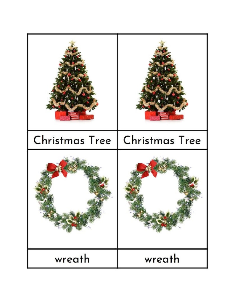 Christmas Montessori Three Part Cards - Etsy