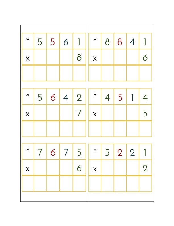 Multiplication Problem Cards - Montessori Math (72 Problems) - Etsy