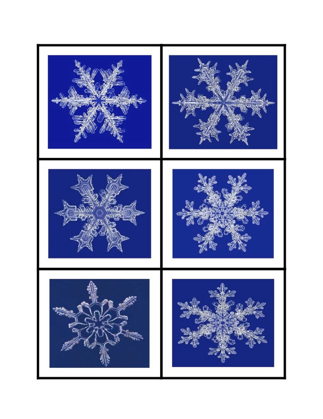 Snowflake Matching Cards - Etsy