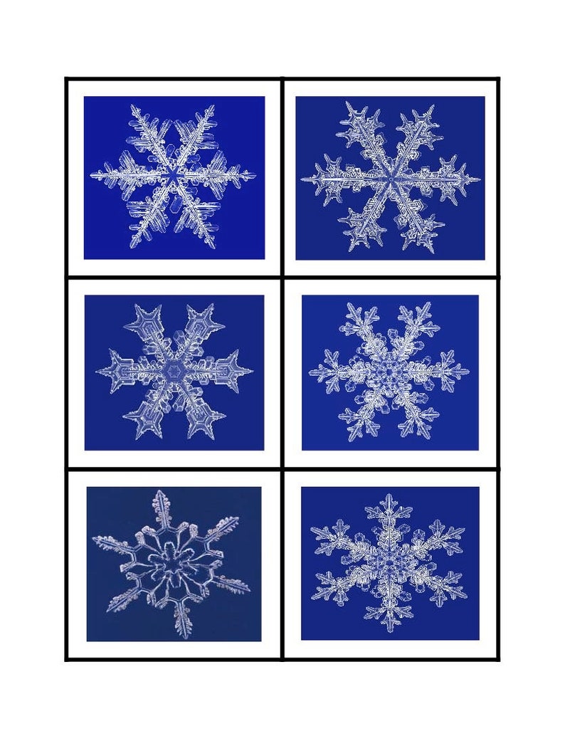 Snowflake Matching Cards - Etsy