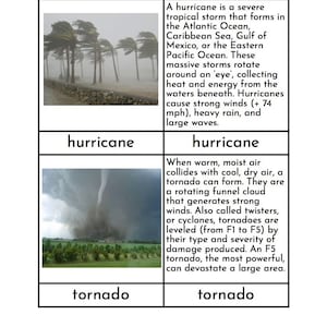 Extreme Weather Montessori Three/four Part Cards - Etsy