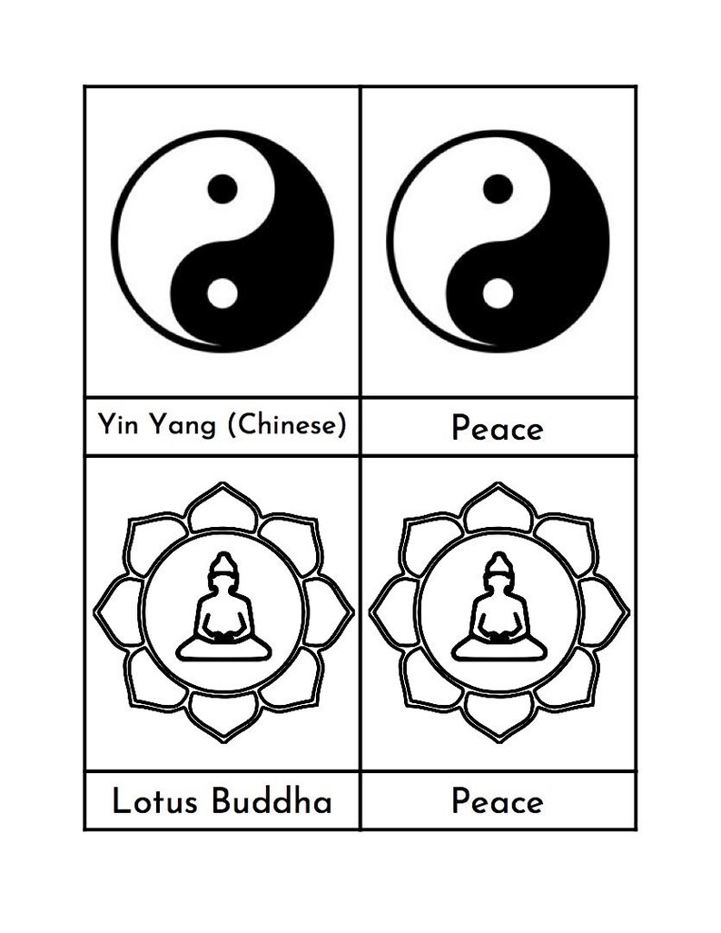 Multicultural Symbols of Peace Montessori Three Part Cards - Etsy Australia