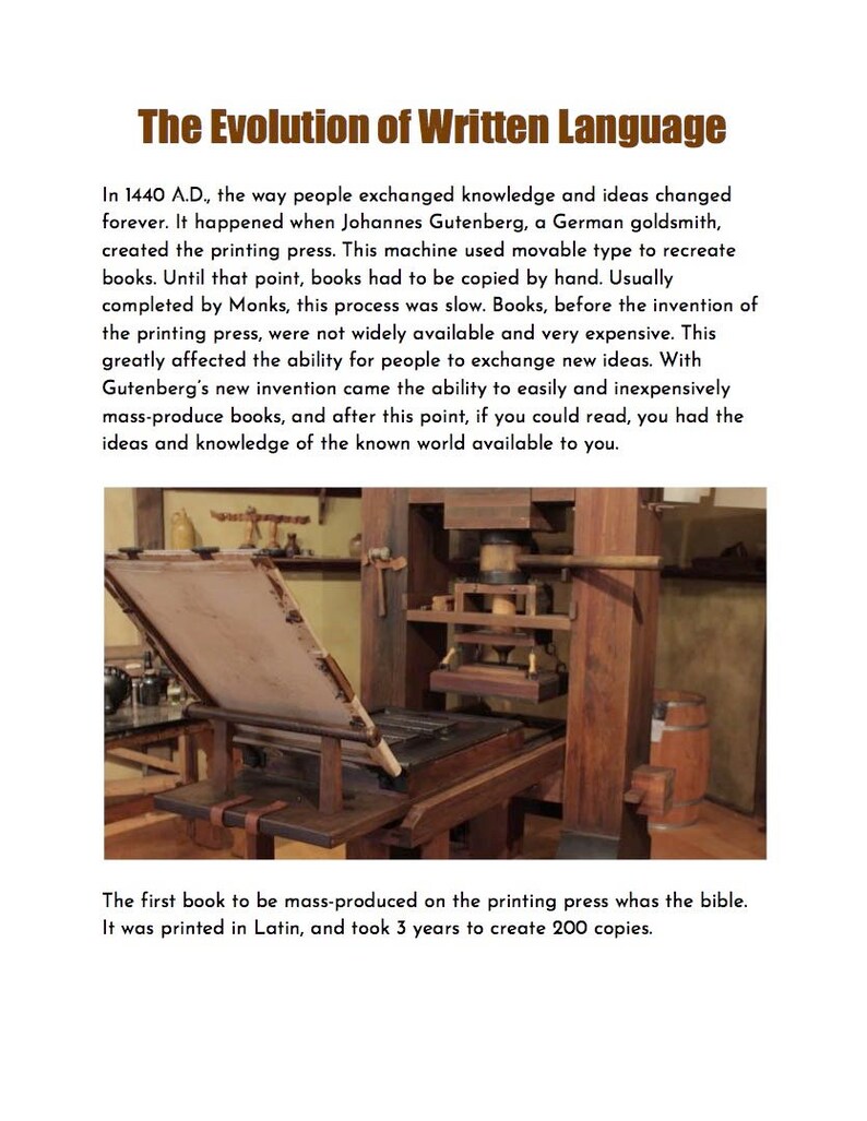 Evolution of Written Language Three/four Part Cards & - Etsy