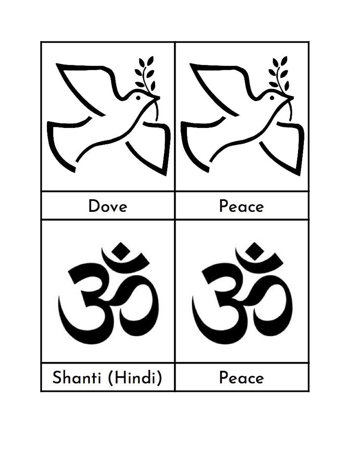 Multicultural Symbols of Peace - Montessori Three Part Cards - Etsy