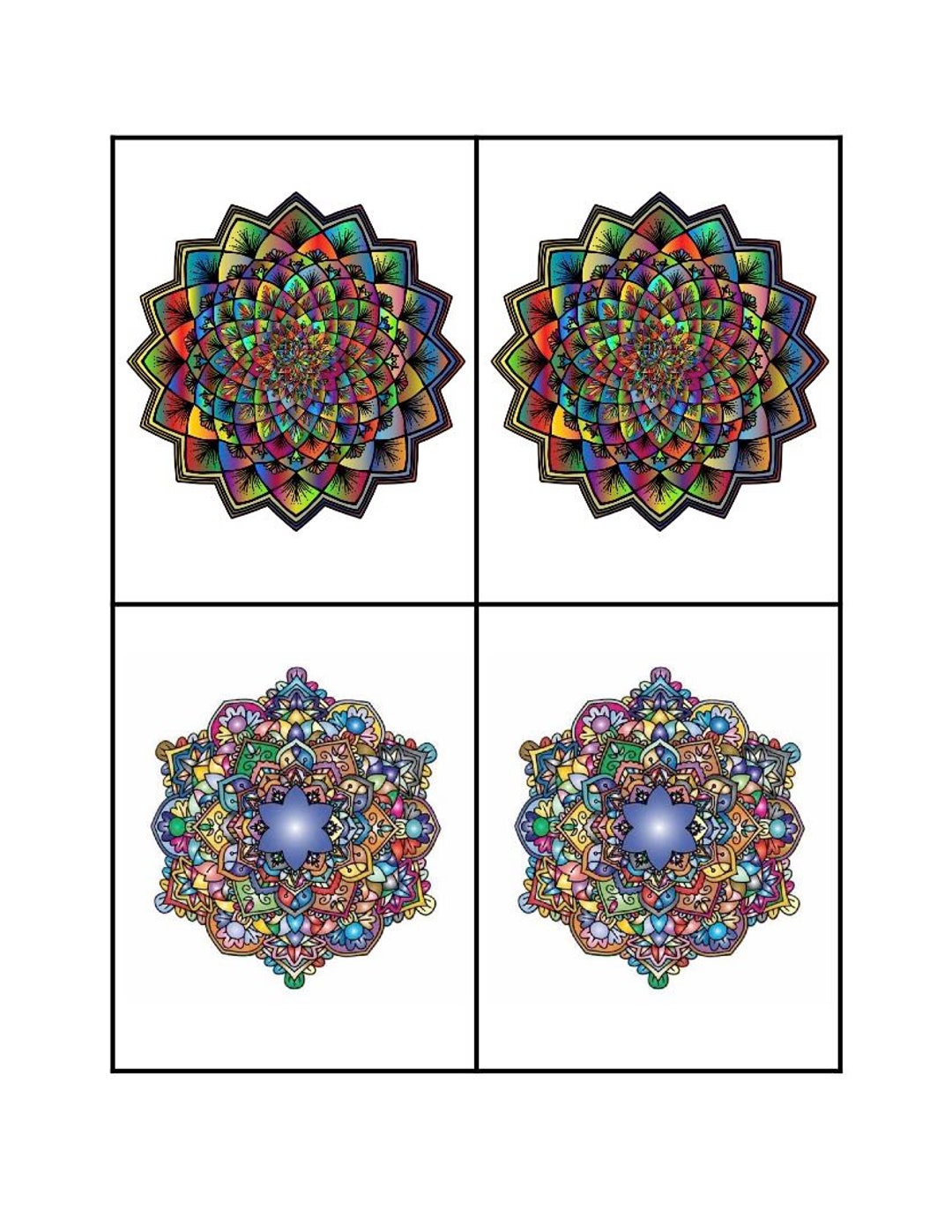 Mandala Matching Cards - Etsy