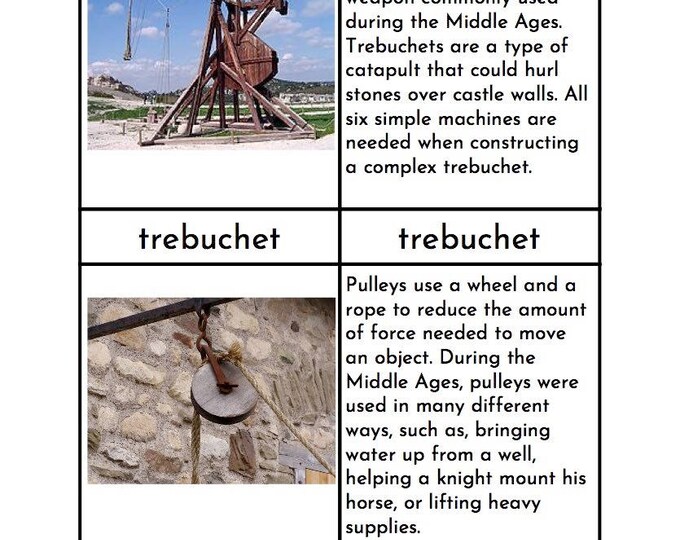 Montessori Medieval Technology (simple Machines) - Three/four Part ...