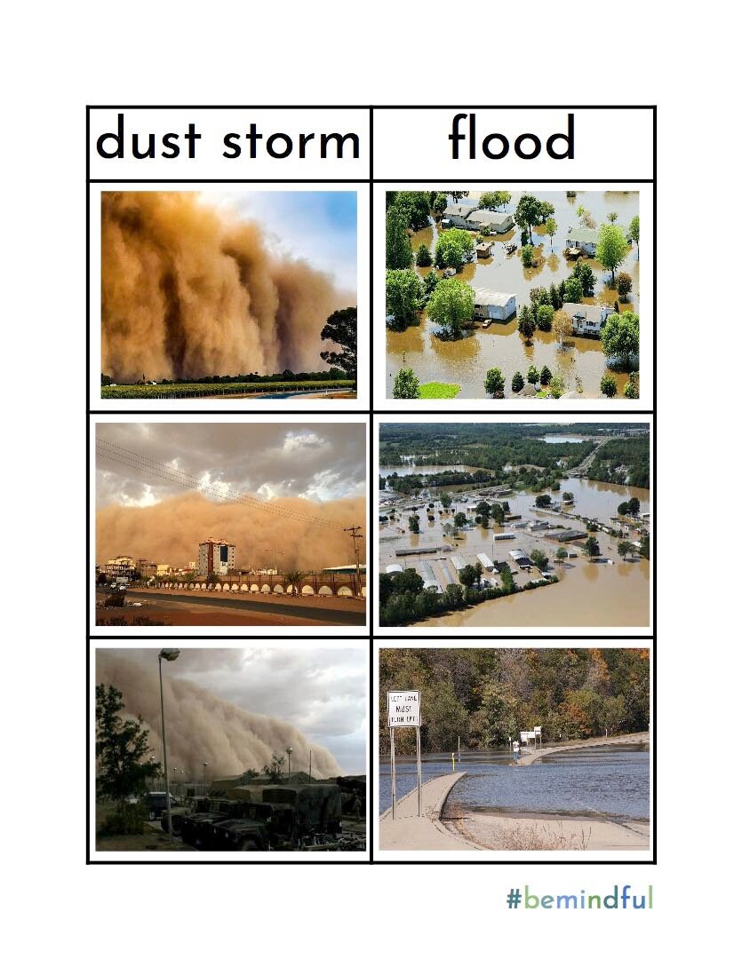 Extreme Weather Matching Cards - Etsy