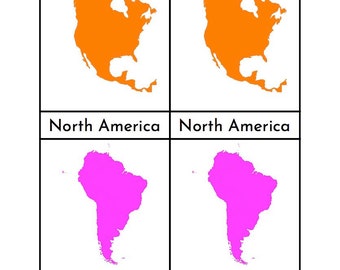 Animals of the Seven Continents Montessori 3-part Cards PDF Montessori ...