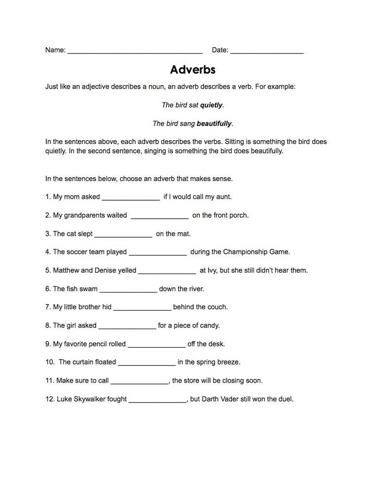 Montessori Word Study Adverbs - Etsy