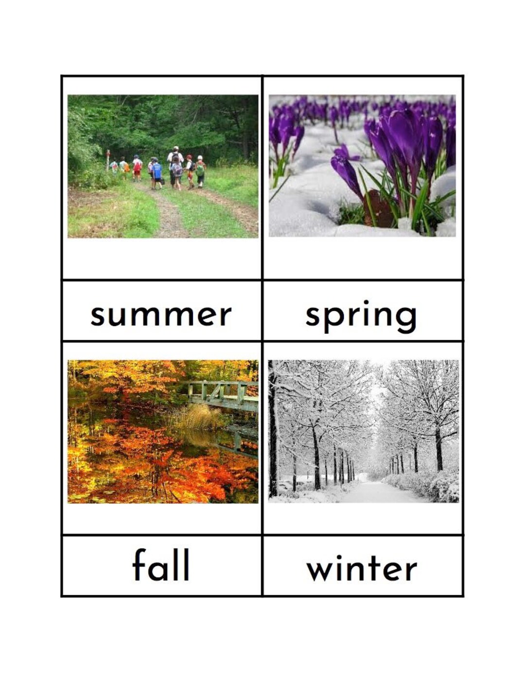 The Four Seasons - Montessori Three Part Cards and Sorting Activity - Etsy