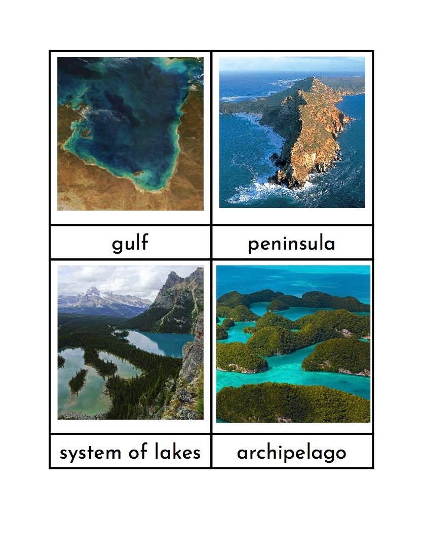 Montessori Land and Water Forms Three/four Part Cards - Etsy