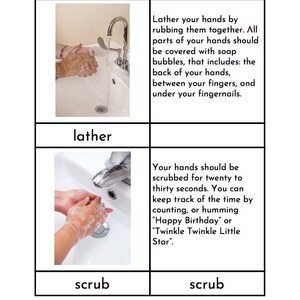 Proper Hand Washing Montessori Three/four Part Cards - Etsy