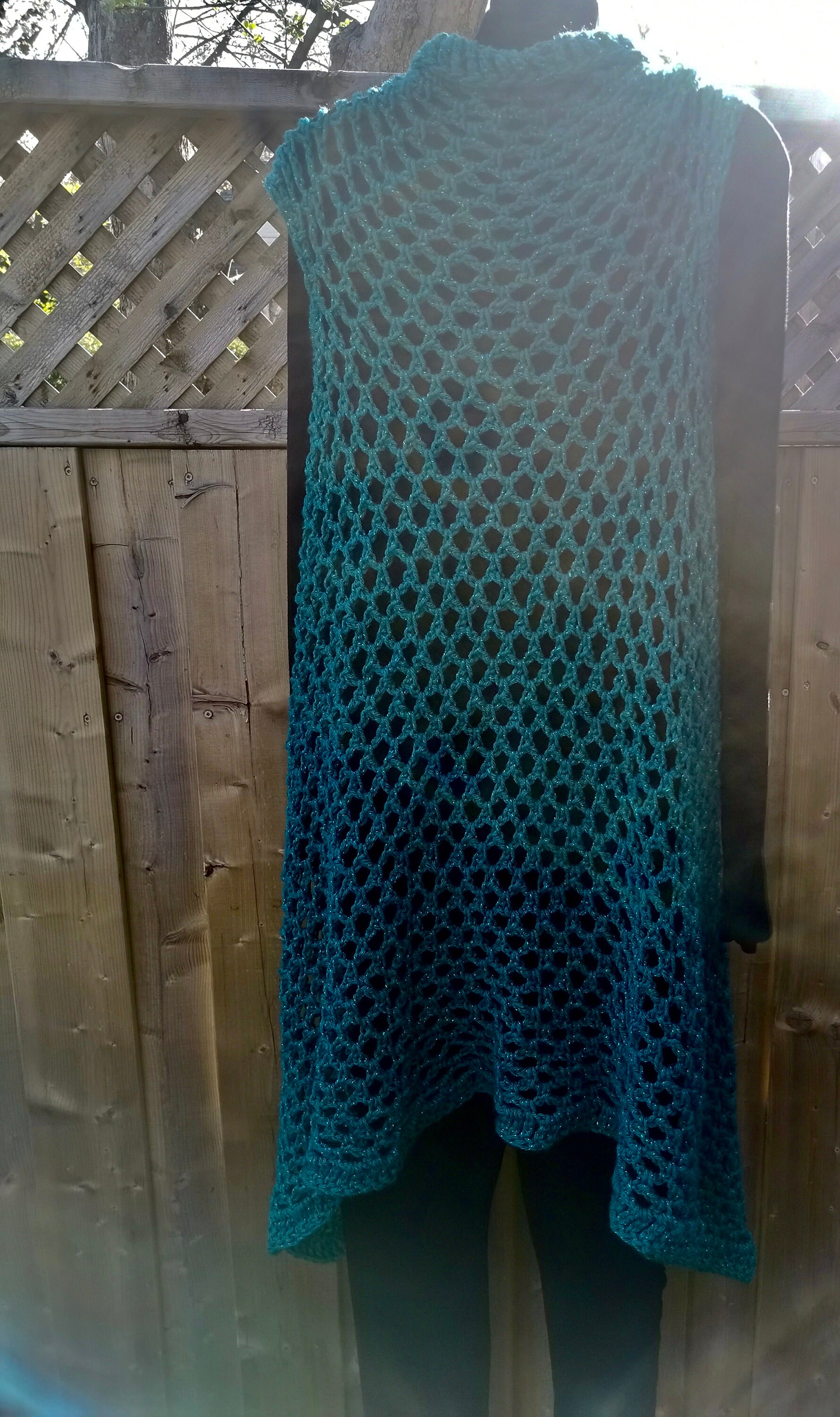 Teal Vest Long Lacy Crochet Teal Duster by Claudia's | Etsy