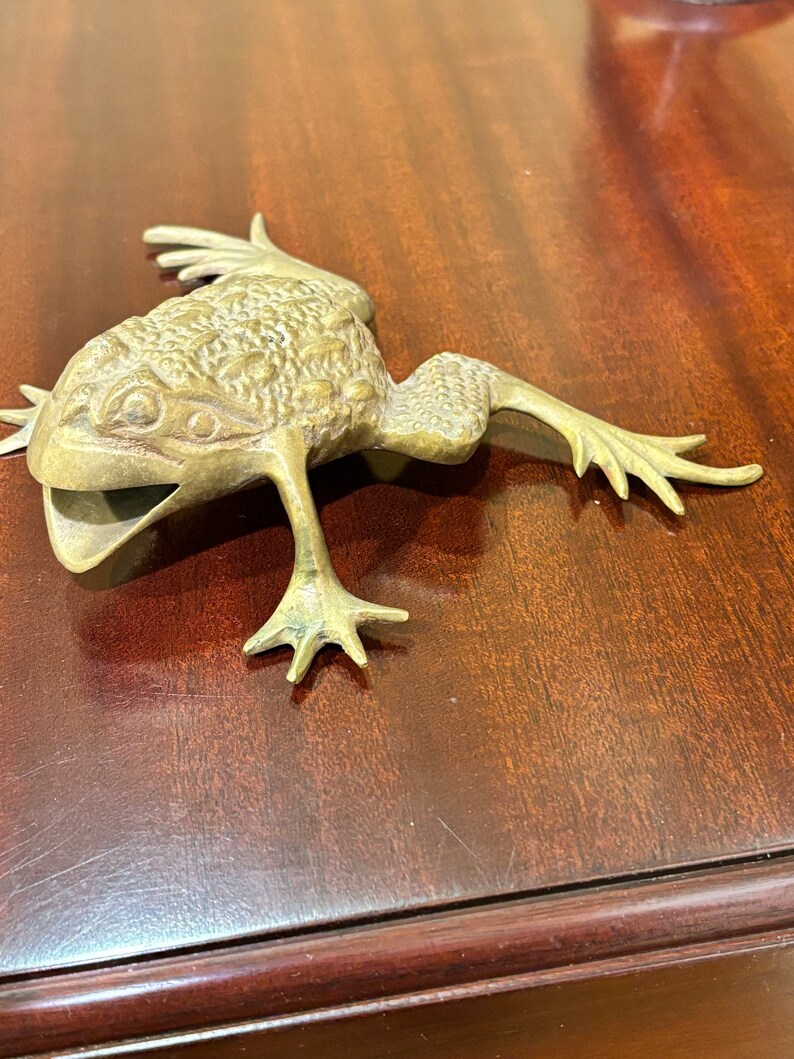 Vintage Brass Frog Toad Open Mouth Design Trinket Holder, Paperweight ...