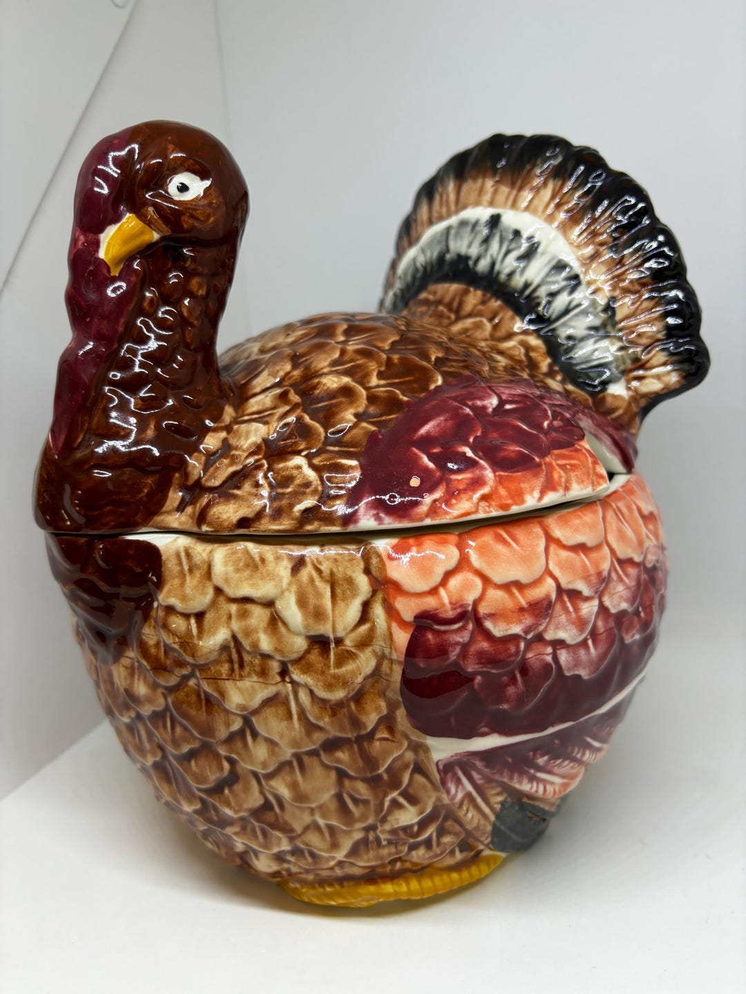 Vintage Ceramic Turkey Soup Tureen Lidded Retro Country Farmhouse ...