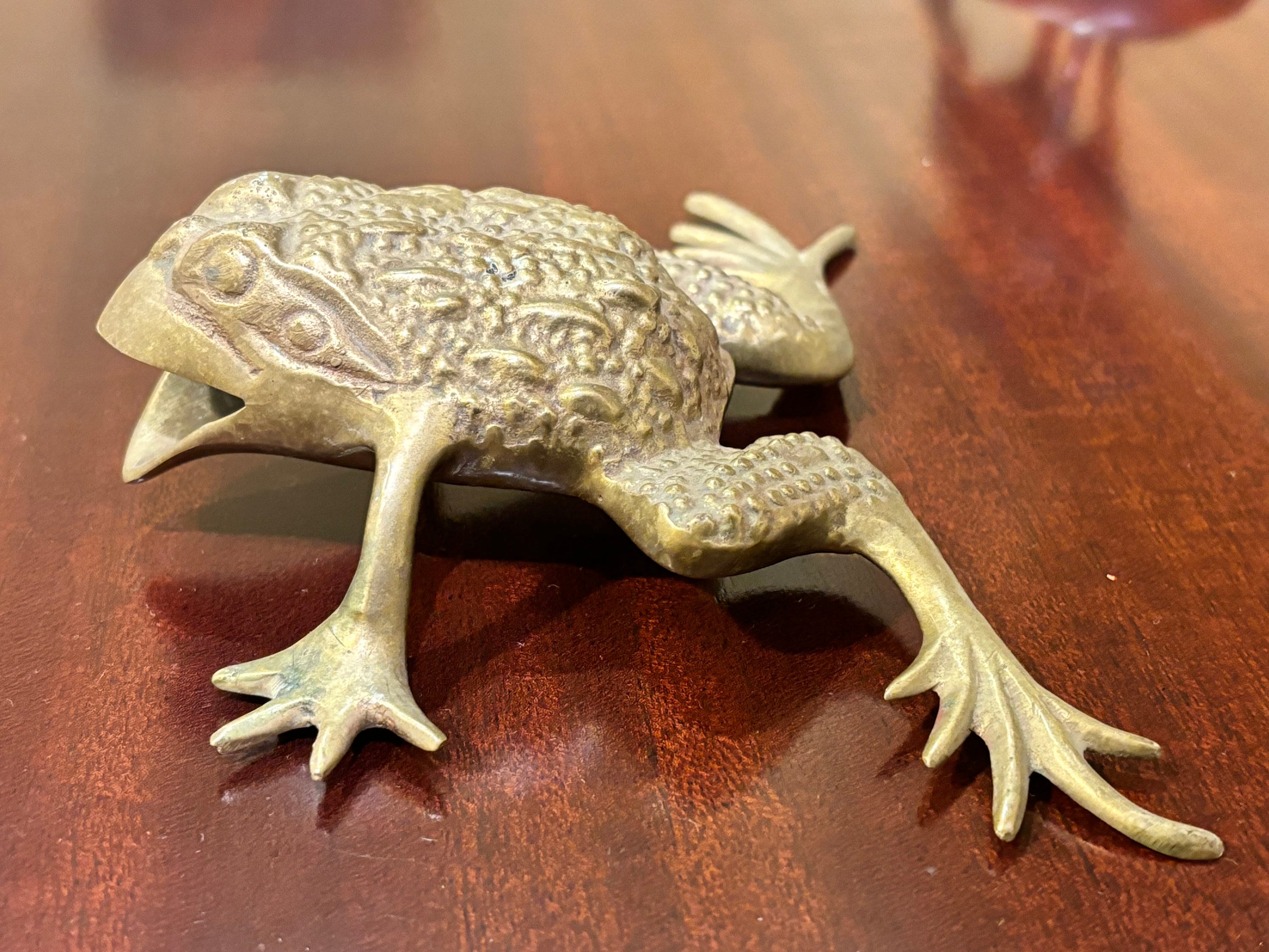 Vintage Brass Frog Toad Open Mouth Design Trinket Holder, Paperweight ...