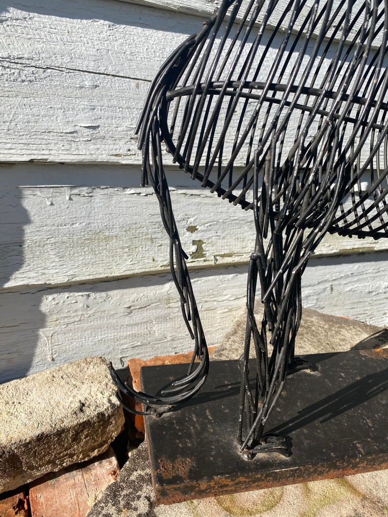 Mid-century Modern Black Wire Lion Table Sculpture - Etsy