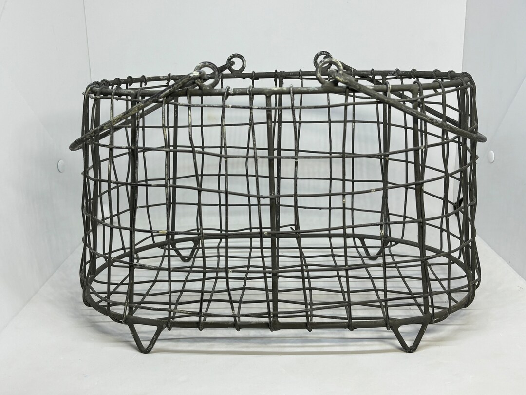 Vintage Wire Flower Basket With Feet - Etsy
