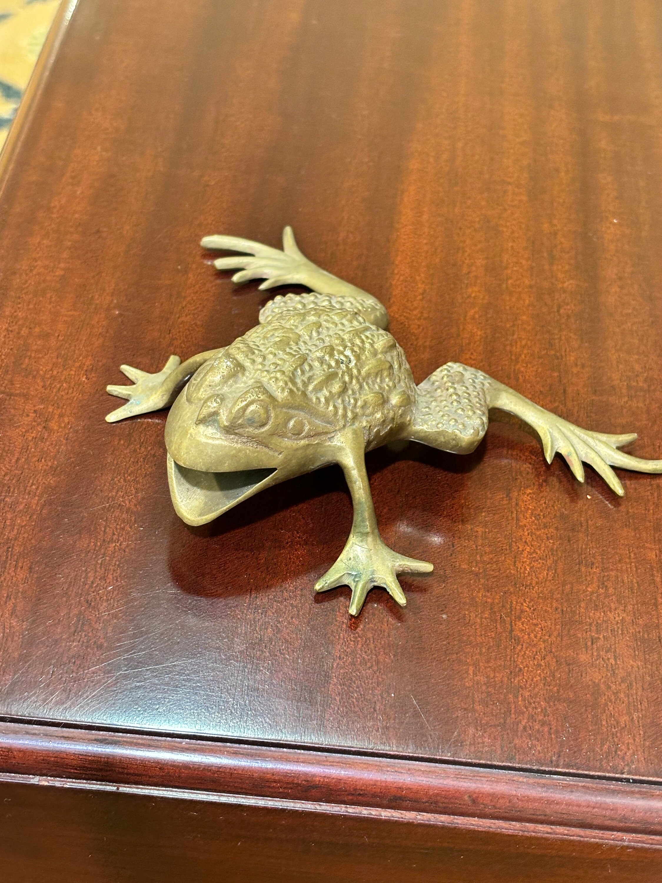 Vintage Brass Frog Toad Open Mouth Design Trinket Holder, Paperweight ...