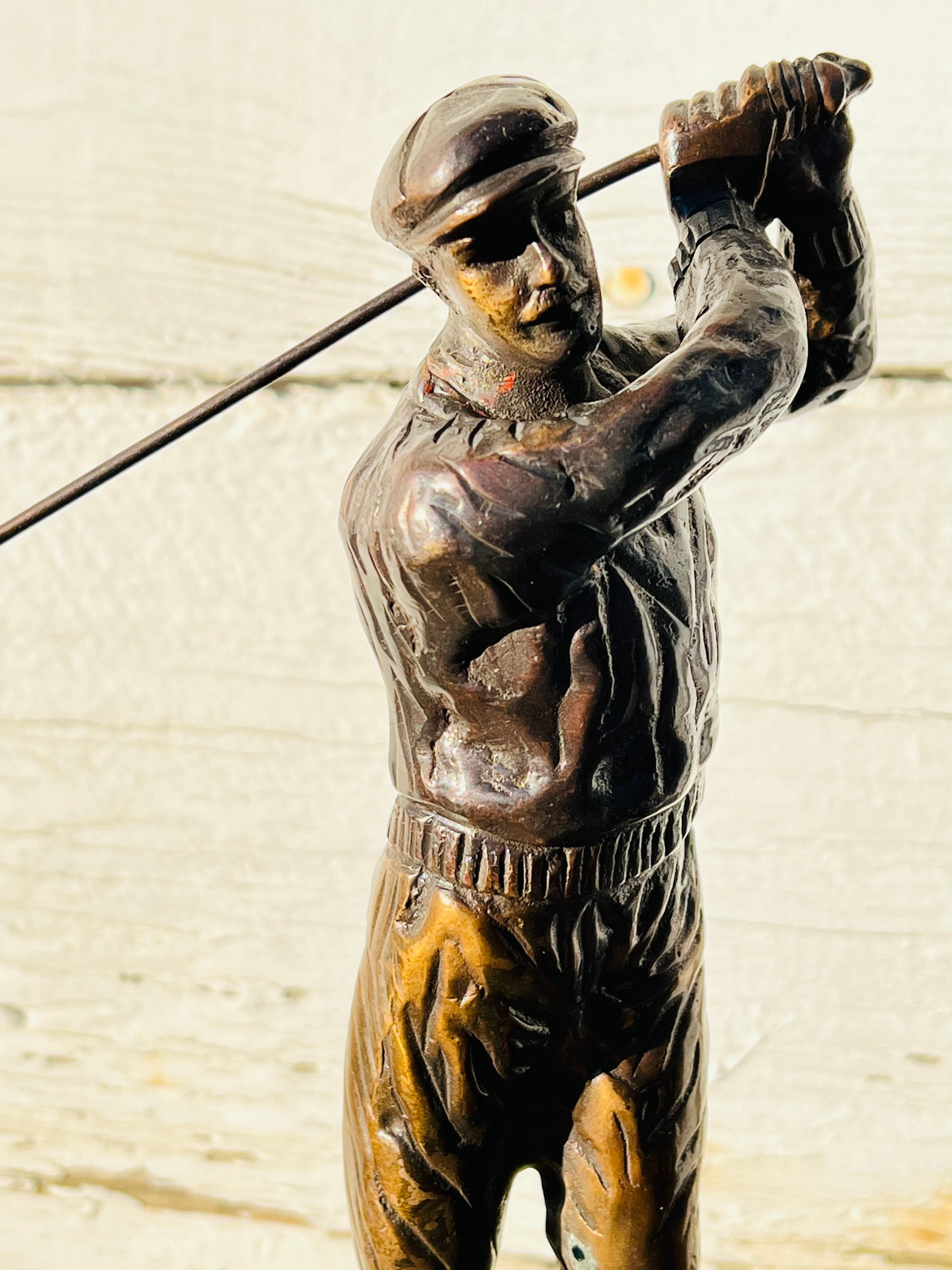 Castilian Bronze Golfer Statue - Etsy