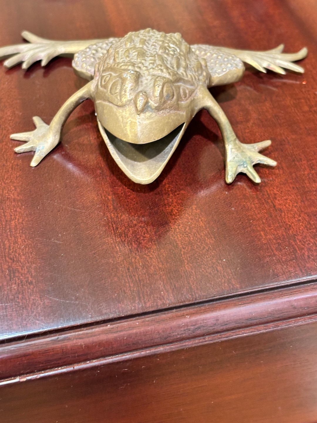 Vintage Brass Frog Toad Open Mouth Design Trinket Holder, Paperweight ...