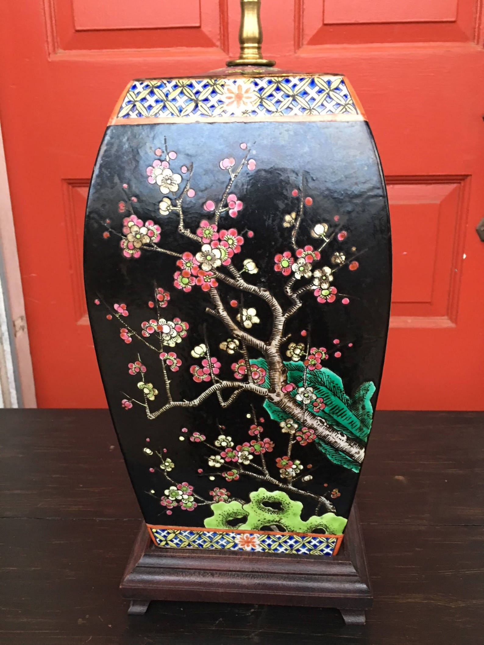 Chinese porcelain table lamp Asian Hollywood Regency | Etsy