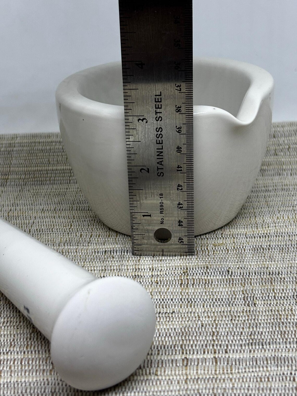 Coors USA Porcelain Mortar & Pestle Model 70319 — White Lab/kitchen ...