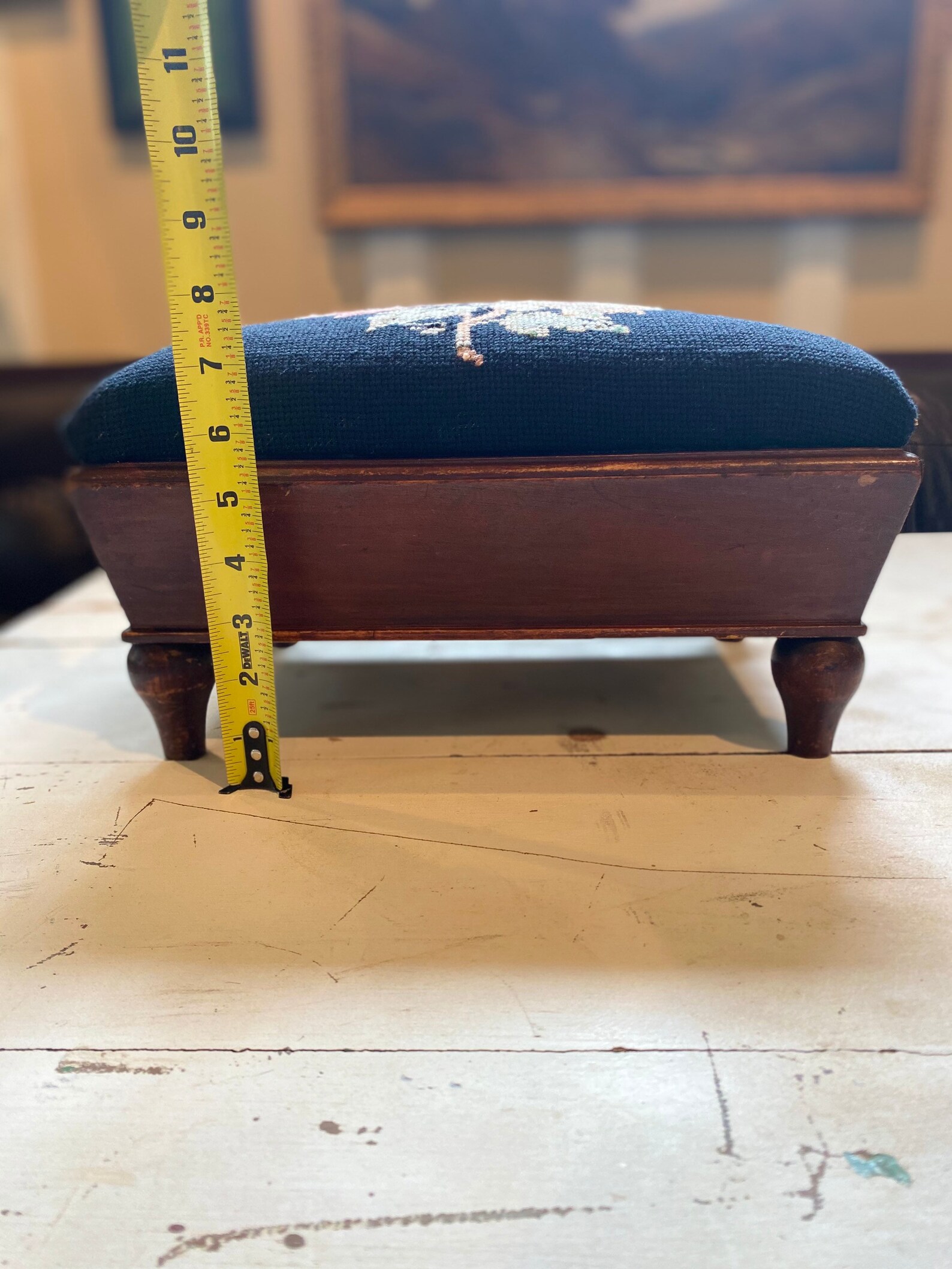 Vtg Antique Victorian Foot Rest Wooden Stool With Floral | Etsy