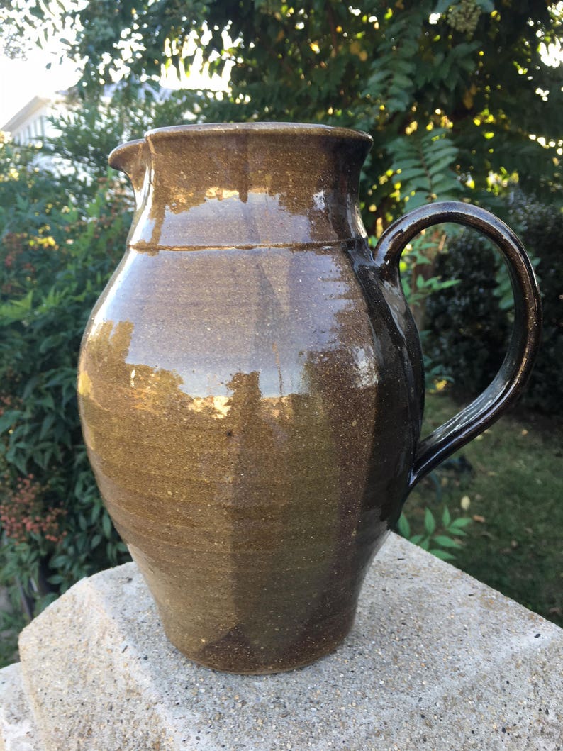 Stoneware Pitcher Beautiful Brown Earth Tones | Etsy