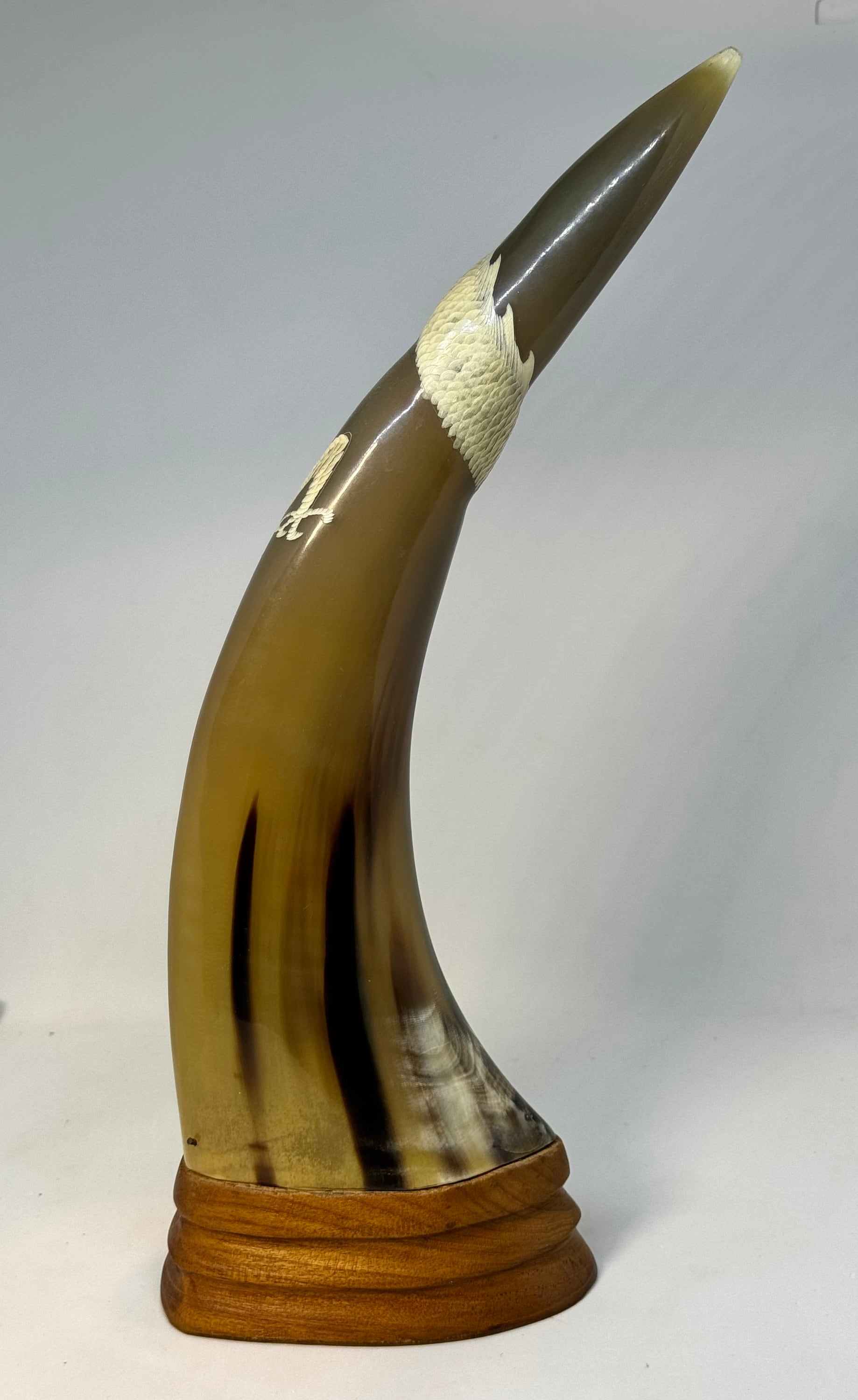 Hand Carved Horn With Dragon and Tiger Design - Etsy