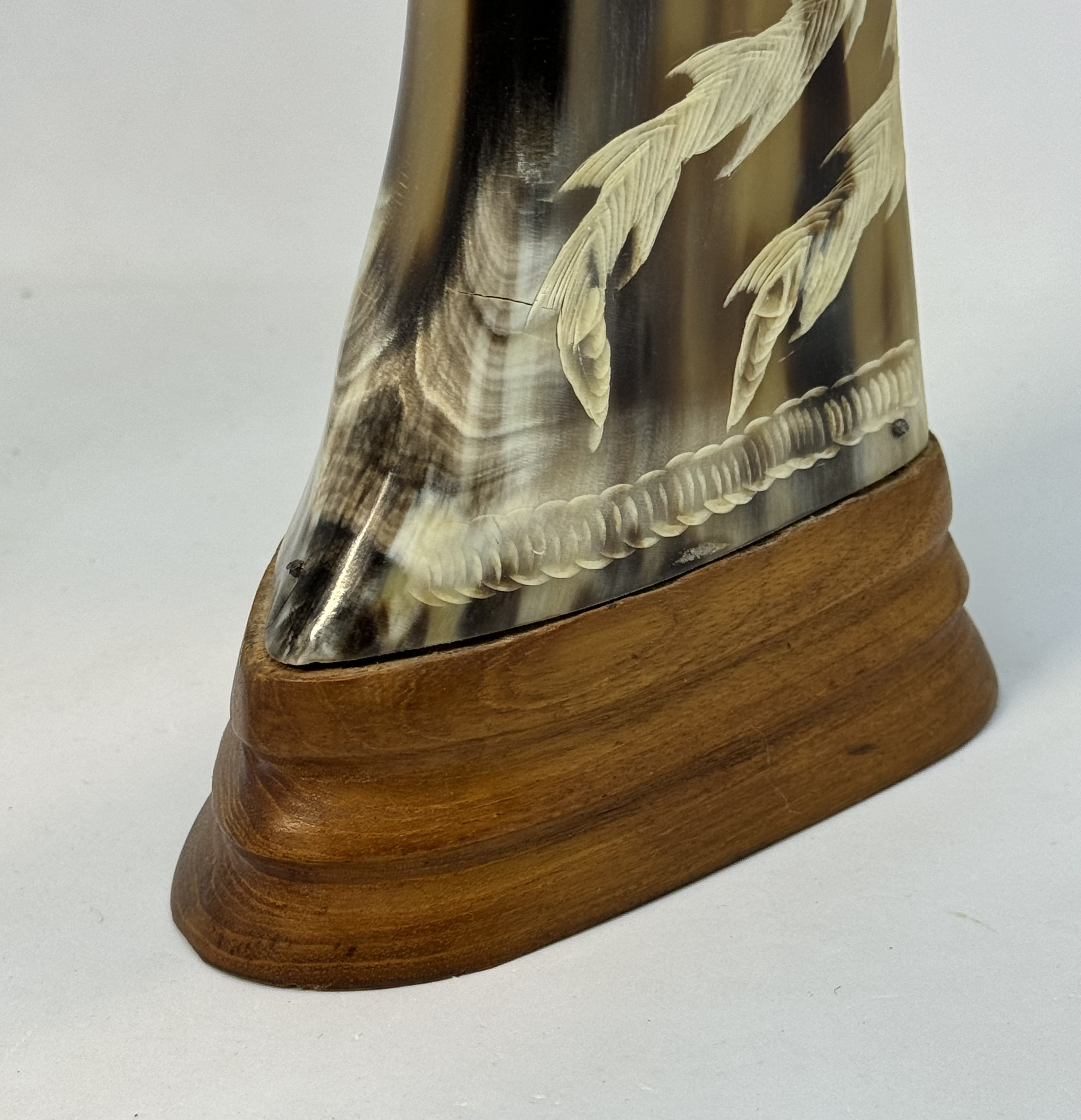 Hand Carved Horn With Dragon and Tiger Design - Etsy