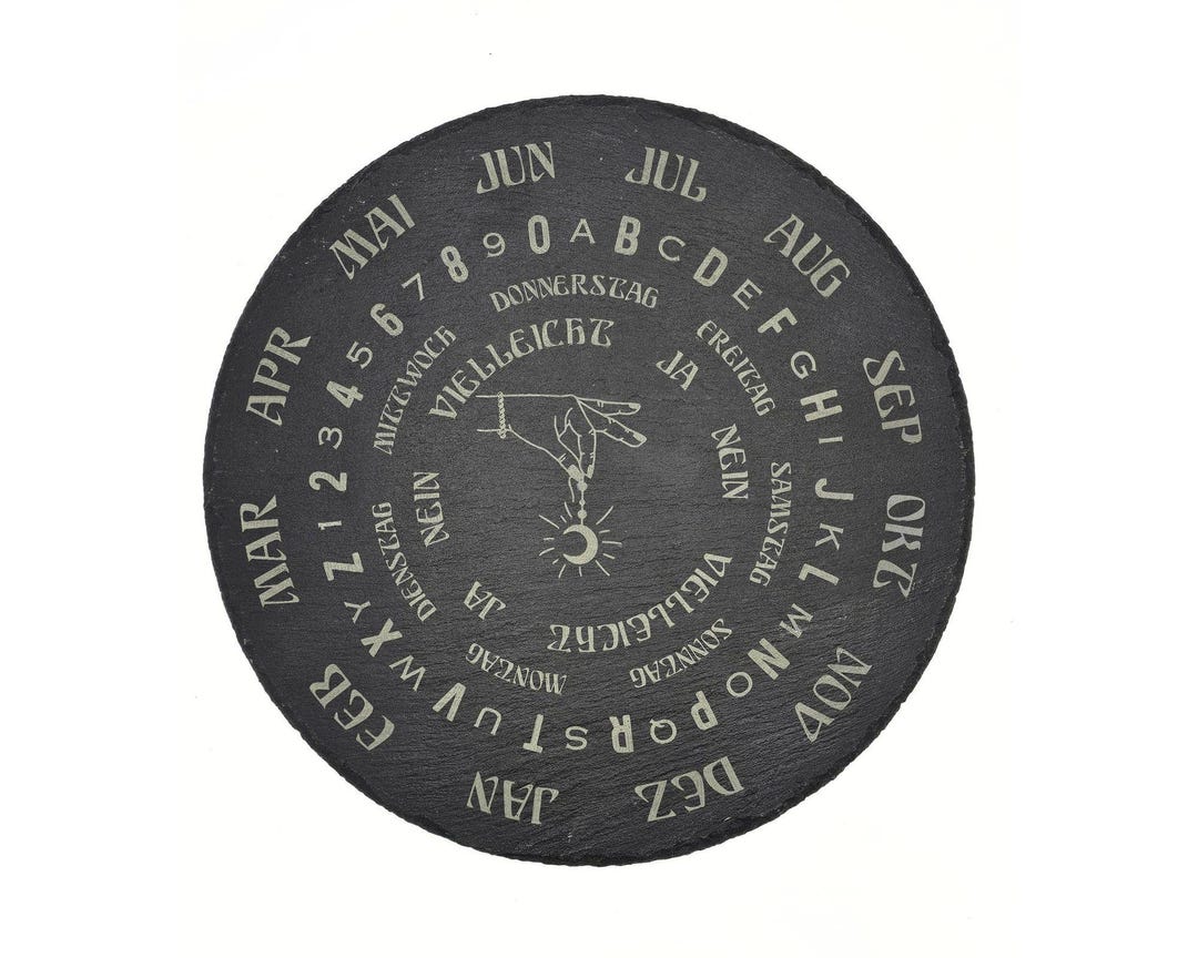 Engraved Pendulum Board Made of Slate Round Pendulum Board Black ...