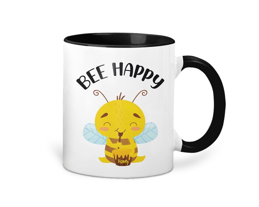 Cute Coffee Cup Bee Happy Coffee Mug - Etsy