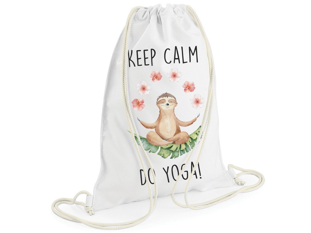 Custom Gymbag With Sloth Keep Calm Do Yoga Backpack With Print - Etsy