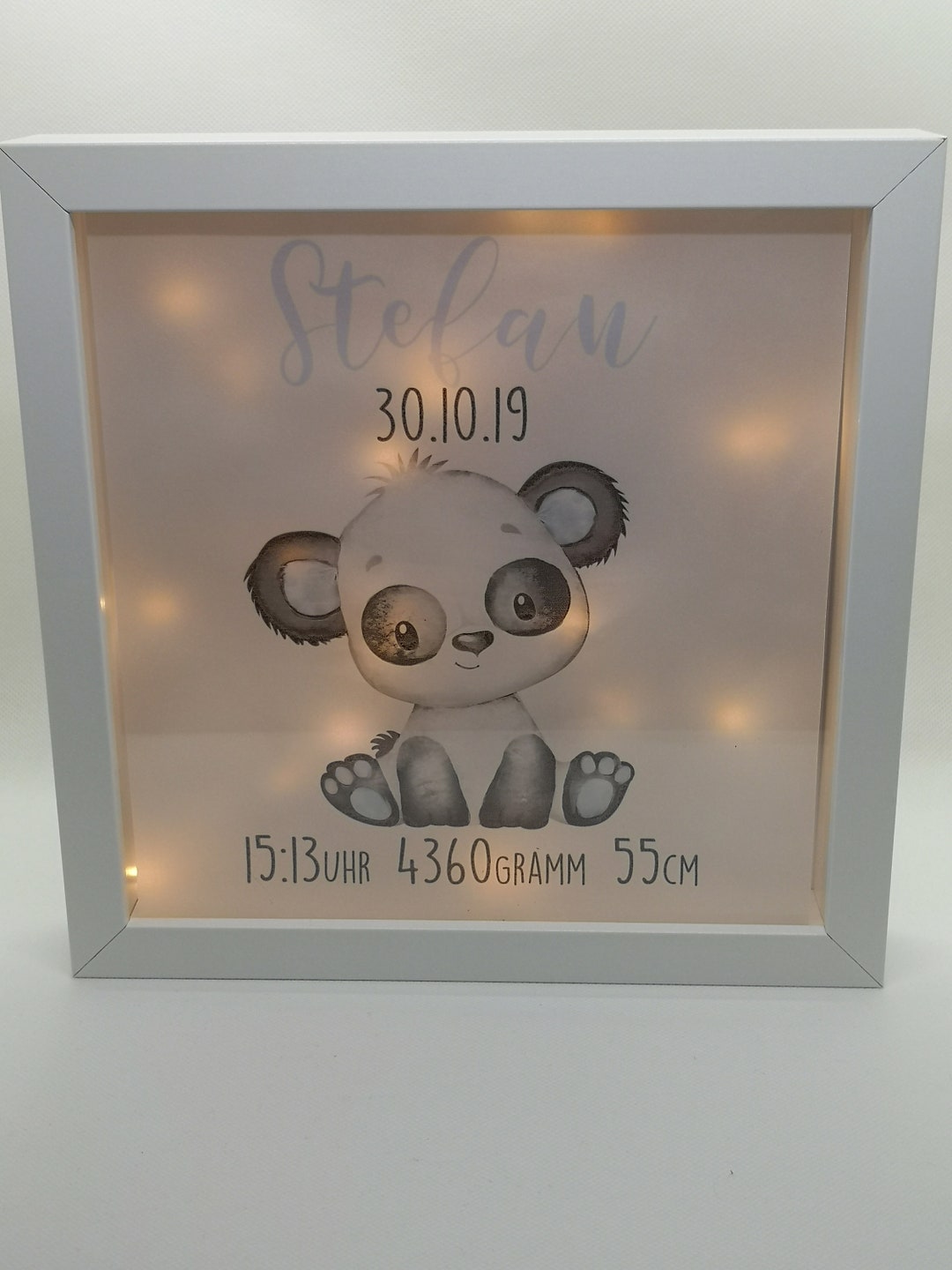 Illuminated Picture Frame Personalized Illuminated Frame Panda Bear ...