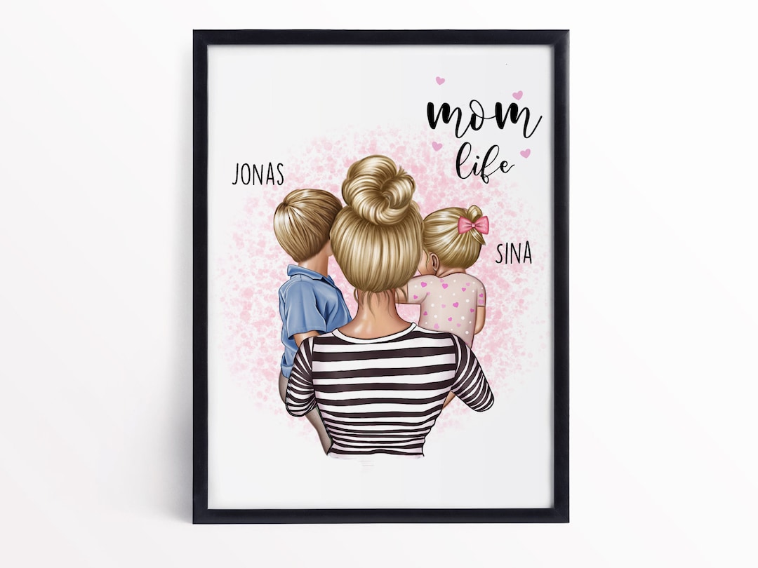 Personalized Poster Mom With Child A3 Poster Art Print Wallart Mother ...
