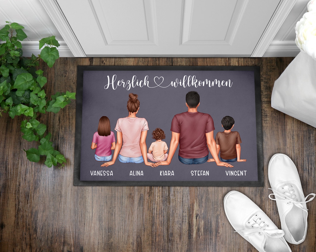 Personalized Doormat Family Children Welcome Doormat Housewarming Gift ...