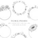 Clip Art With 43 Round Floral Frames Hand Drawn, Floral Frames, Round ...