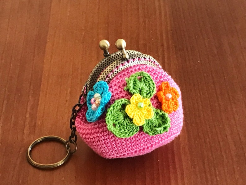 HANDMADE Crochet COIN PURSE Keychains - Etsy