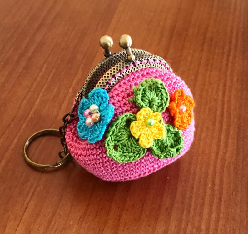 HANDMADE Crochet COIN PURSE Keychains - Etsy