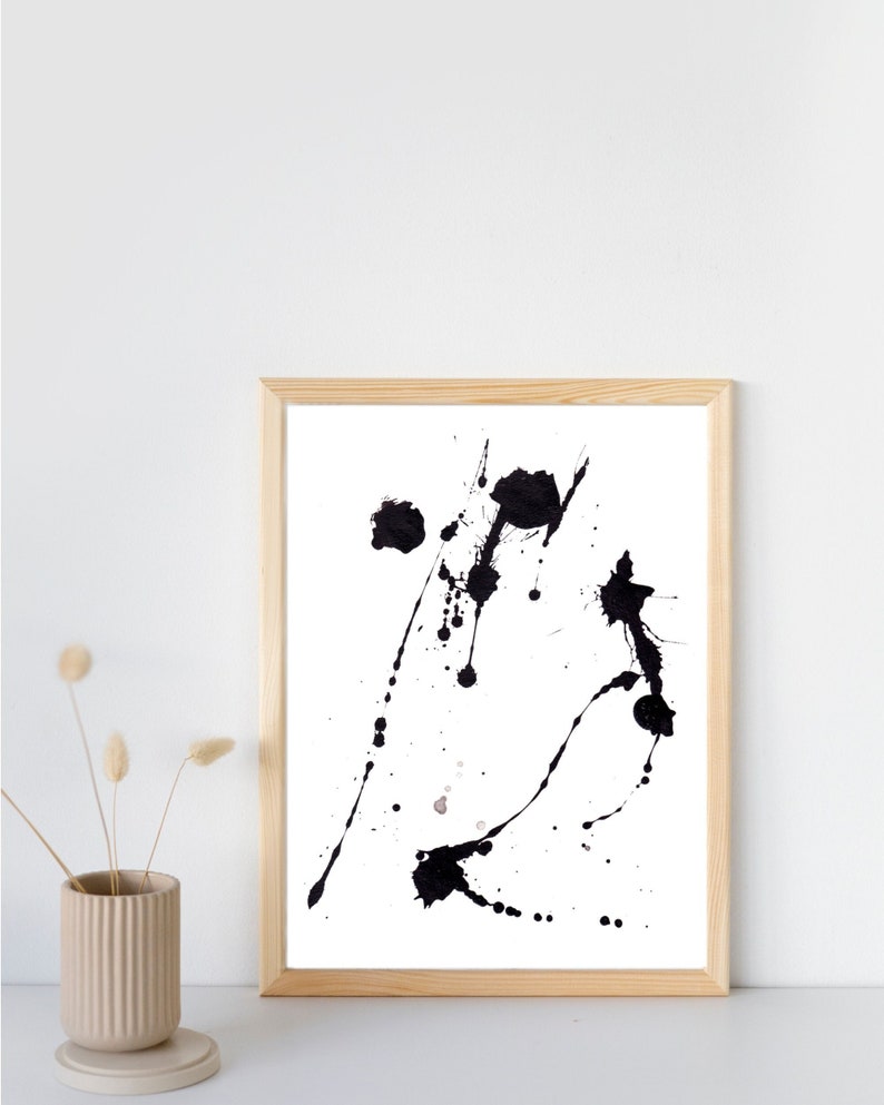 Printable Abstract Wall Art, Minimalist Ink Splash Art Print, Abstract ...