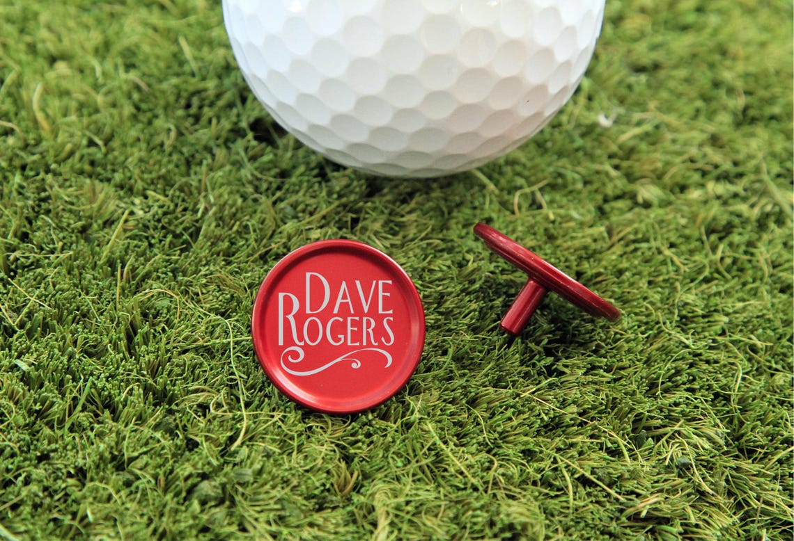 Personalized Golf Ball Markers, Set of 6, Custom Engraved Aluminum Ball ...